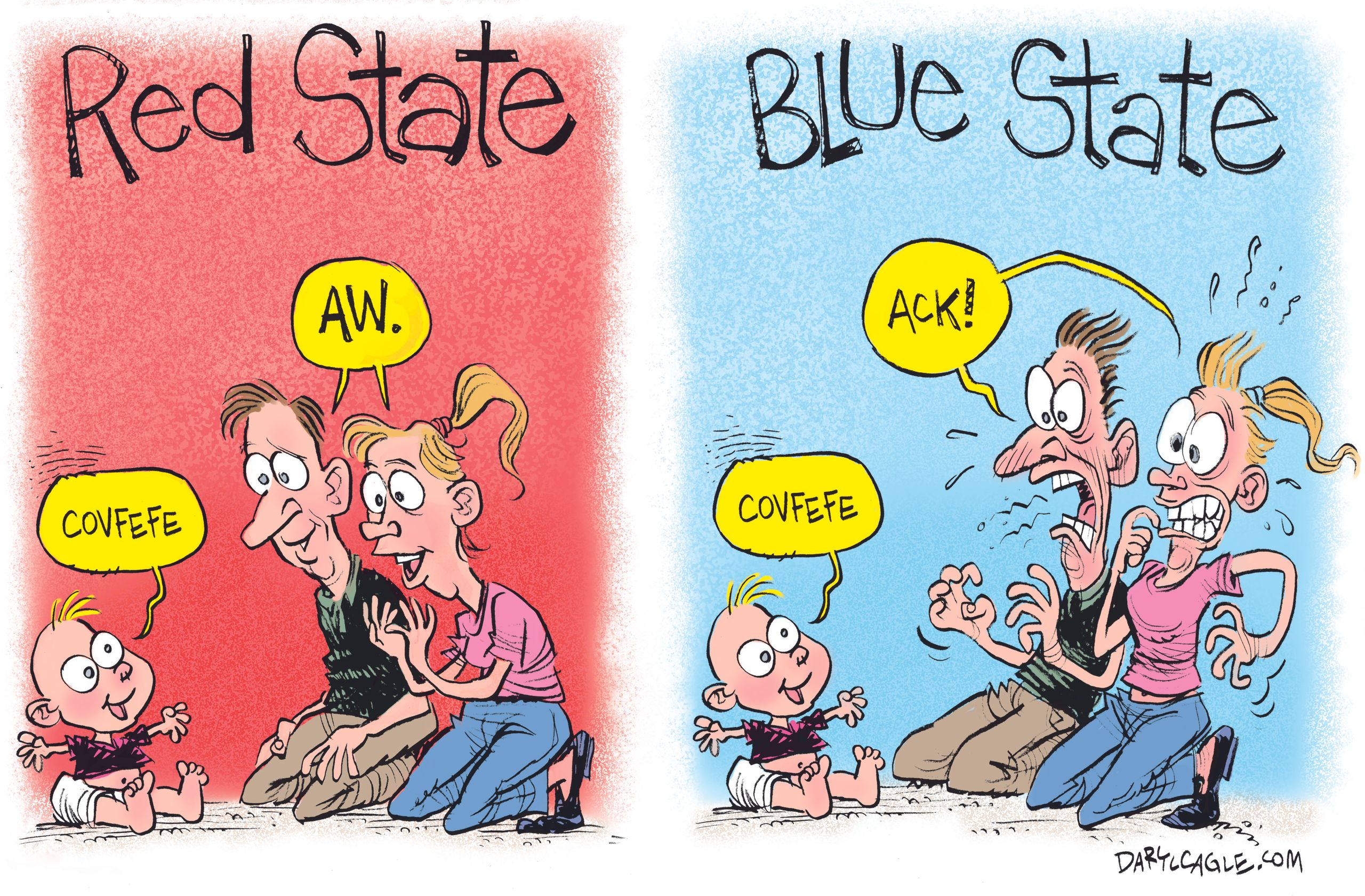 Political cartoon U.S. Covfefe Party politics Parenting | The Week