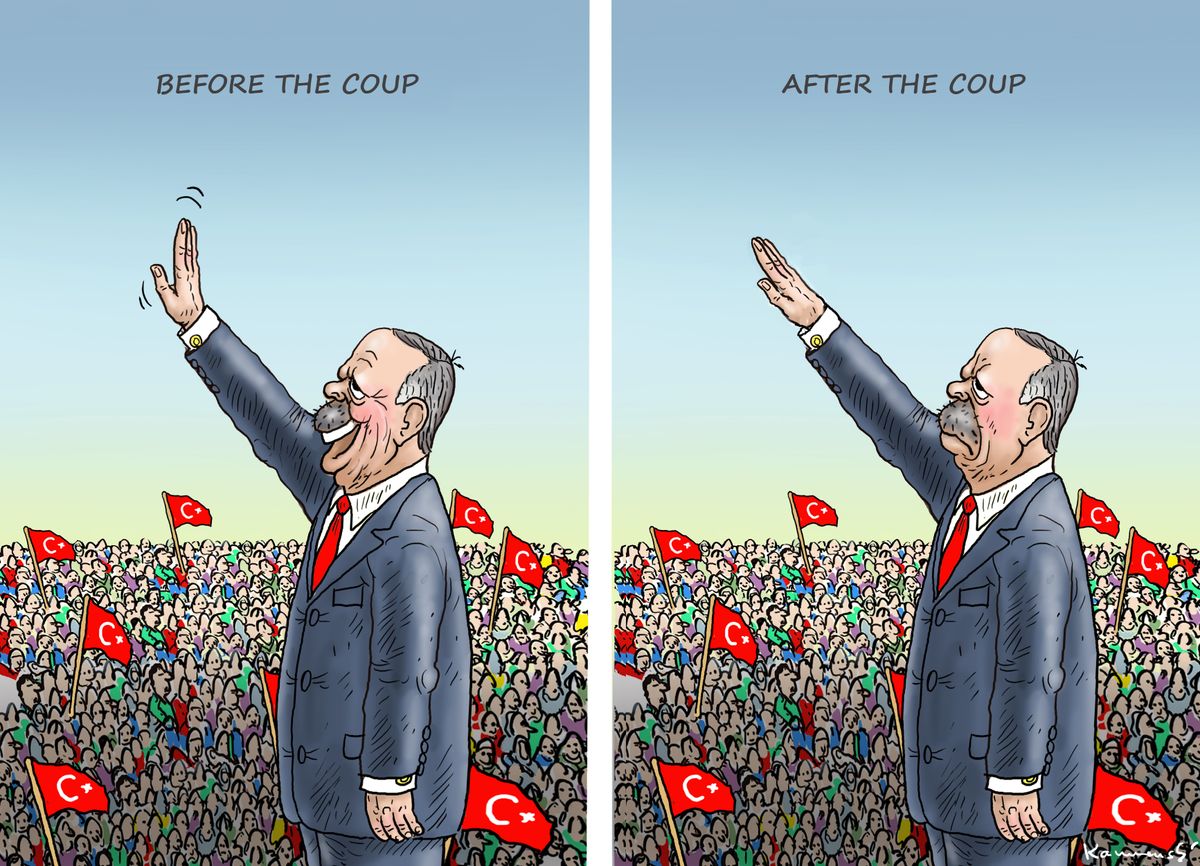 Political cartoon World Erdogan Turkey before after coup | The Week