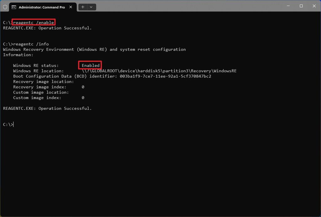 How to enable Windows Recovery Environment (WinRE) on Windows 11 and 10 ...
