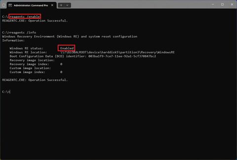 How to enable Windows Recovery Environment (WinRE) on Windows 11 and 10 ...