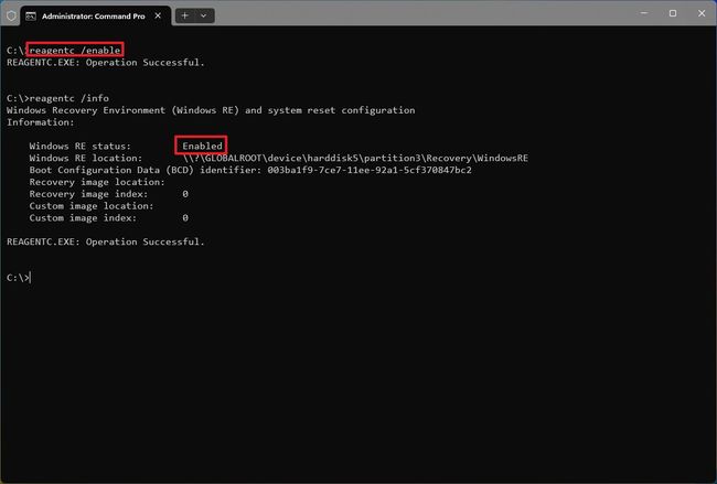How to enable Windows Recovery Environment (WinRE) on Windows 11 and 10 ...
