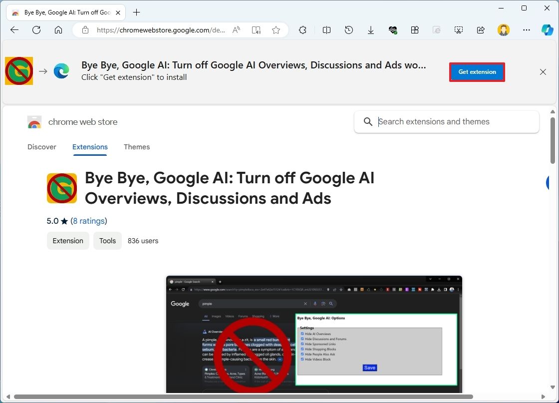 How to hide AI results on Google search with two methods for Microsoft ...