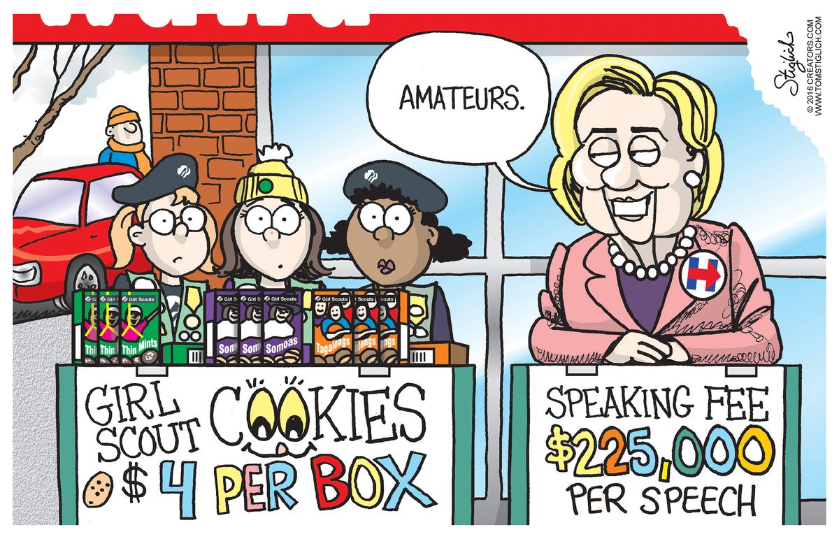 Political Cartoon U.S. Hillary Speeches | The Week