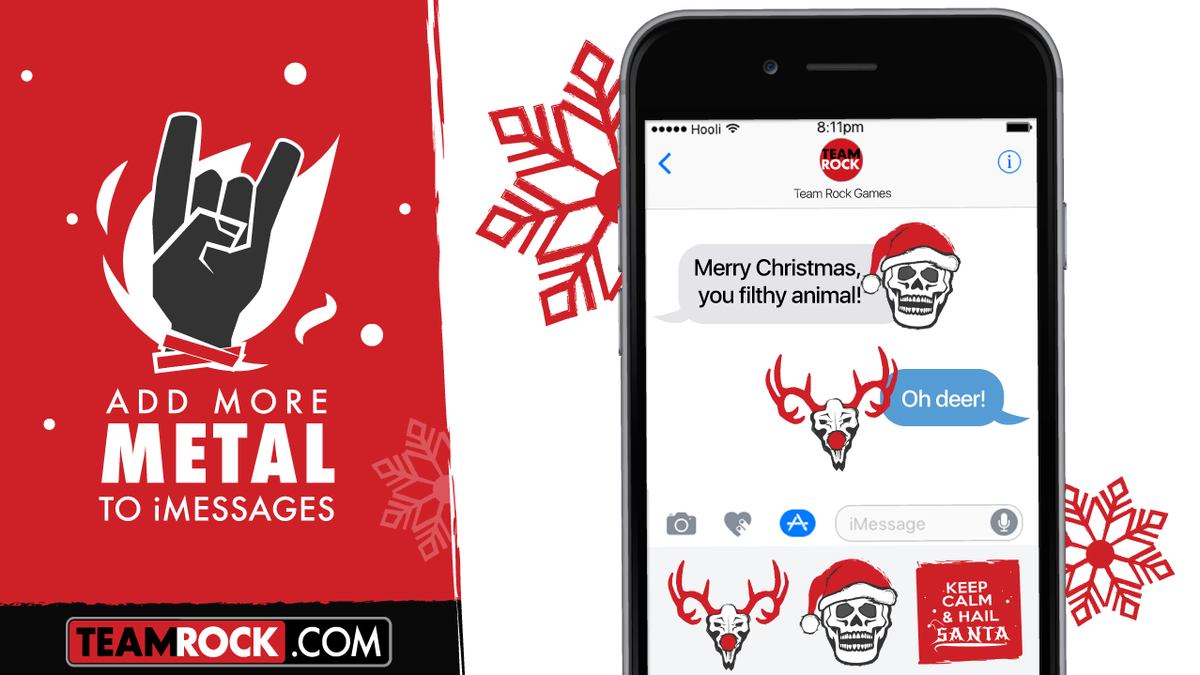 TeamRock's iOS 10 Heavy Metal Stickers pack gets Christmas update | Louder