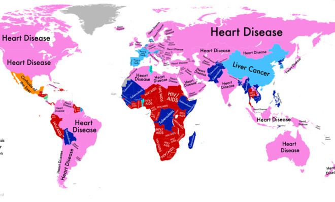 This map shows the disease most likely to kill you | The Week