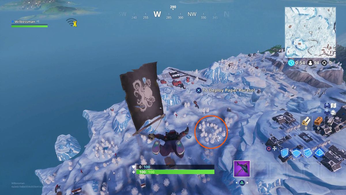 Fortnite: search where the magnifying glass sits on the Treasure Map ...