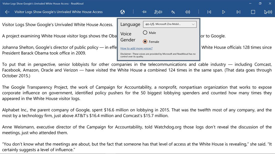 ReadAloud is a great free text-to-speech app for Windows 10 PC ...