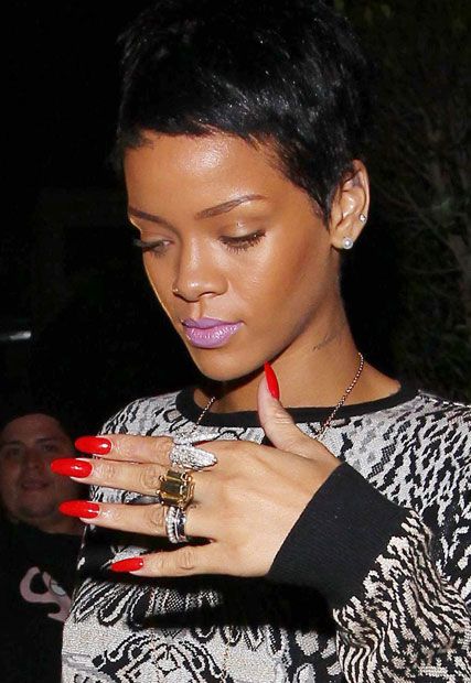 Rihanna hides new teeth grills under pastel lipstick | Marie Claire UK