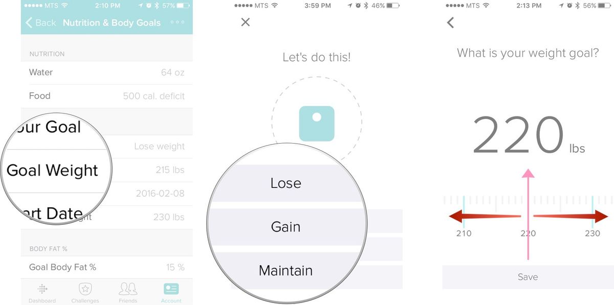 How to change your nutrition and body goals in Fitbit for iPhone and ...