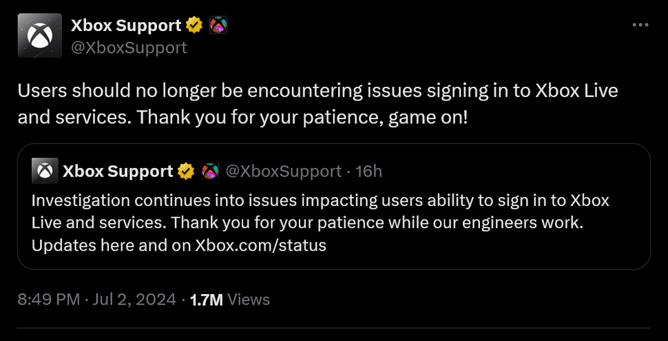 Xbox Live's 'major outage' is fixed, but we still don't know what went ...