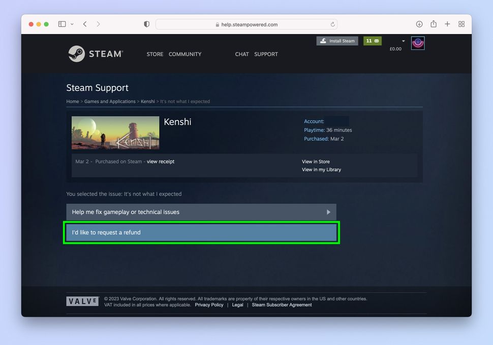 How to get a refund on Steam | Tom's Guide