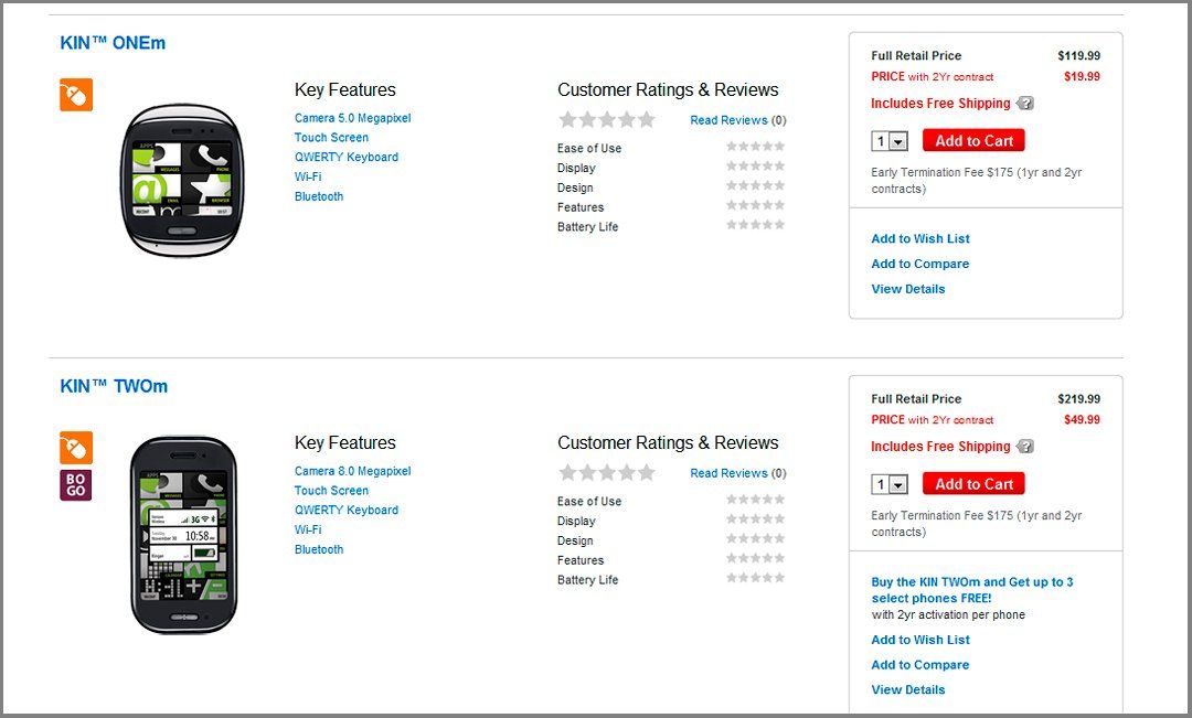 Microsoft KIN now available at Verizon, again | Windows Central