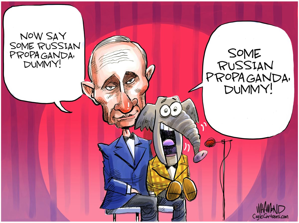 Political Cartoon U.S. Putin GOP Russian Propaganda Dummy | The Week
