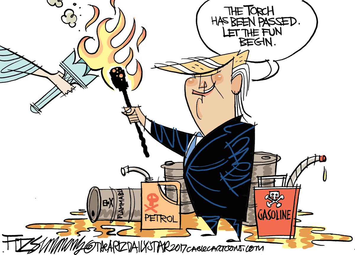 Political Cartoon U.S. The torch has passed | The Week