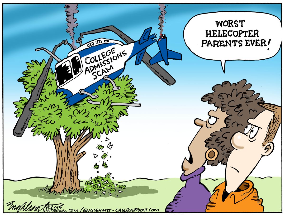 Editorial Cartoon U.S. College admissions scam Felicity Huffman Bribery ...