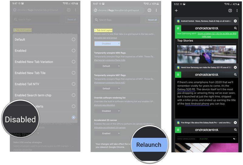 How To Turn Off Tab Groups And Grid View On Chrome For Android Android Central