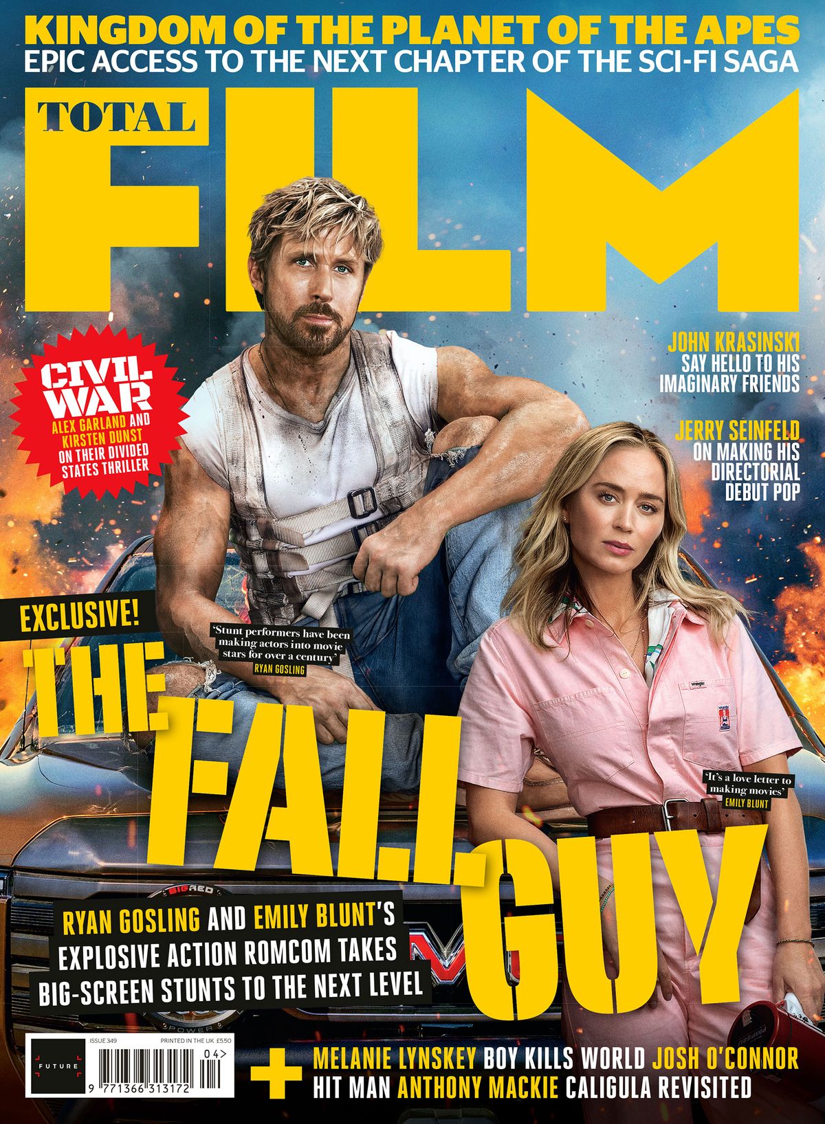 Ryan Gosling and Emily Blunt’s The Fall Guy is on the cover of the new ...