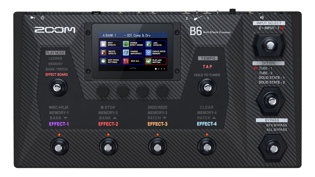 Zoom launches B6 bass multi-effects processor with DI models and color ...