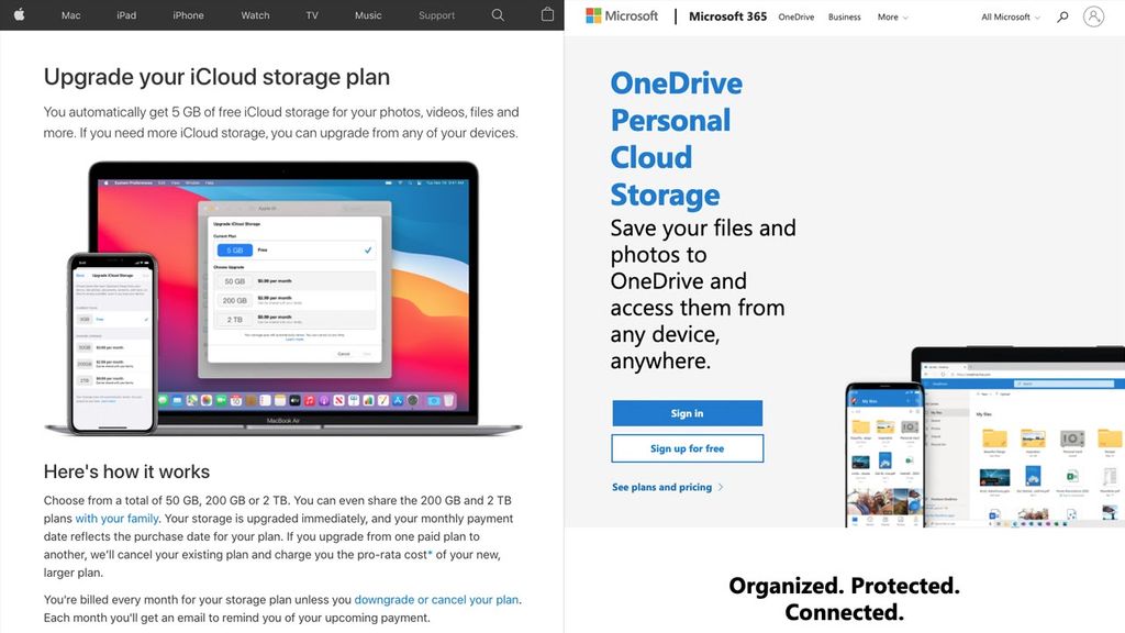 iCloud vs OneDrive | Creative Bloq