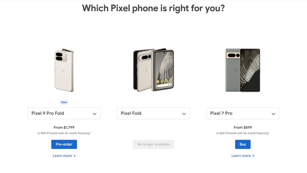 You can't buy the original Pixel Fold right now, but Google says it'll ...