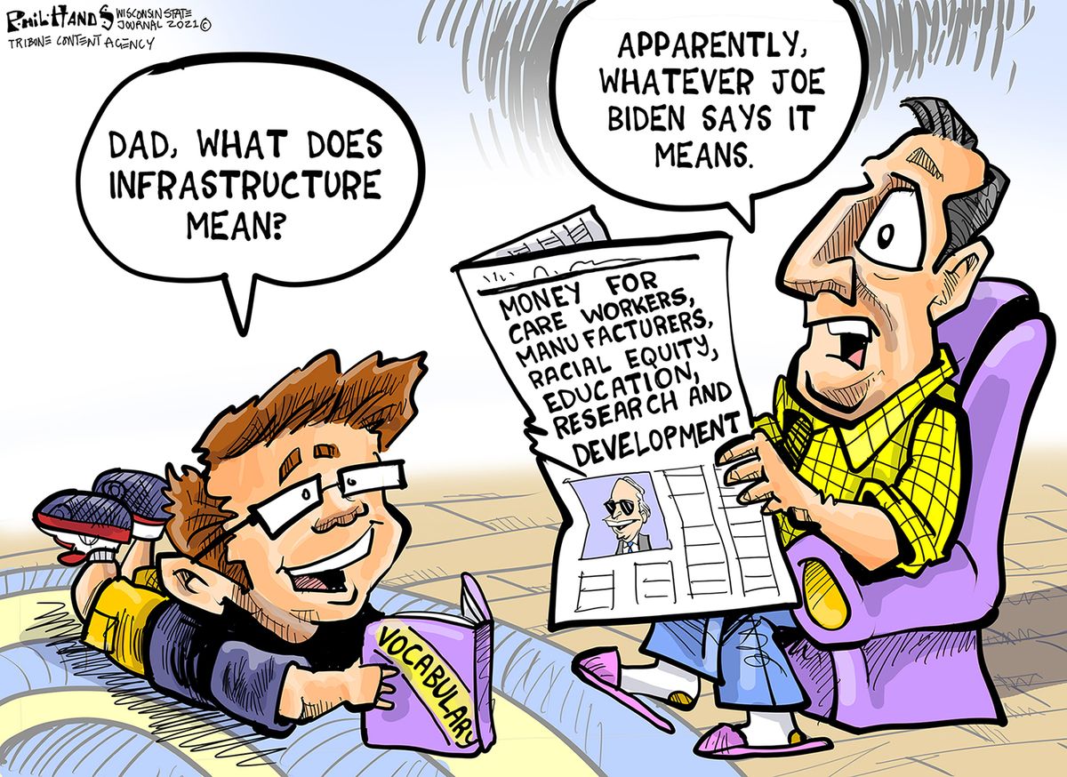 Political Cartoon U.S. biden infrastructure | The Week
