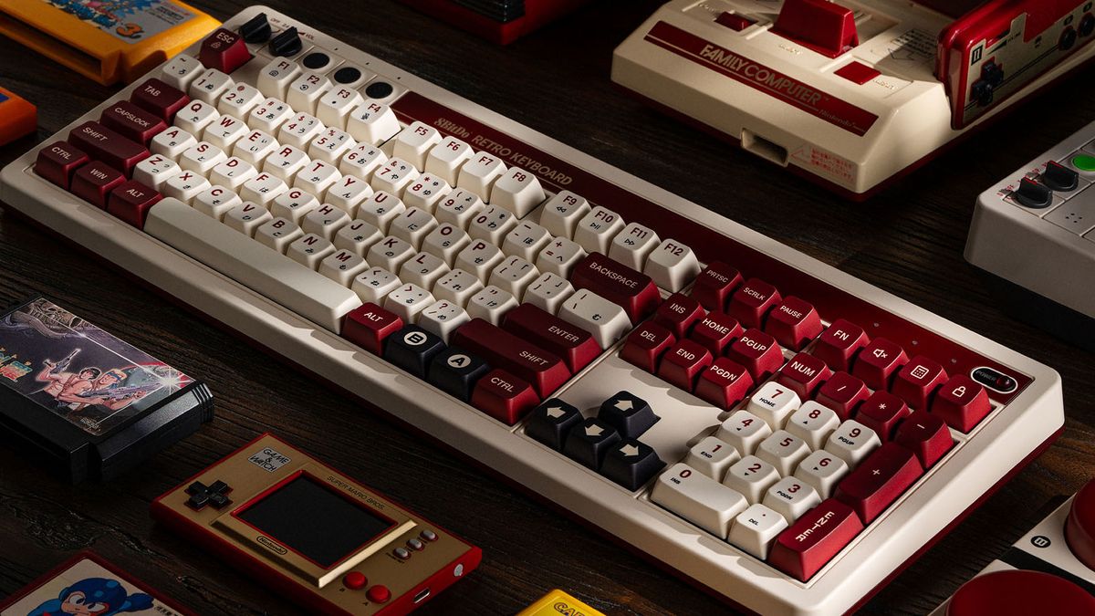8BitDo Retro Mechanical Keyboard gets full size 108 key version —numpad ...