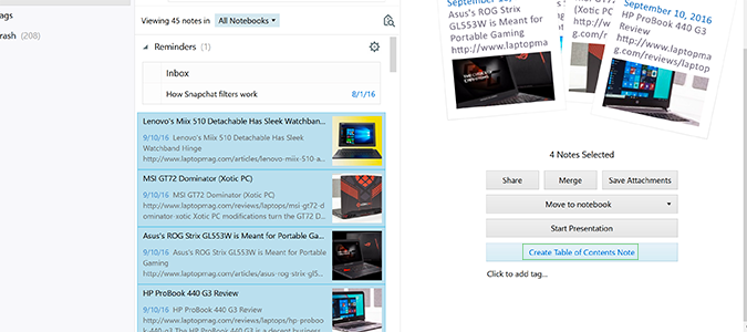 How to Organize Evernote Notes with a Table of Contents | Laptop Mag