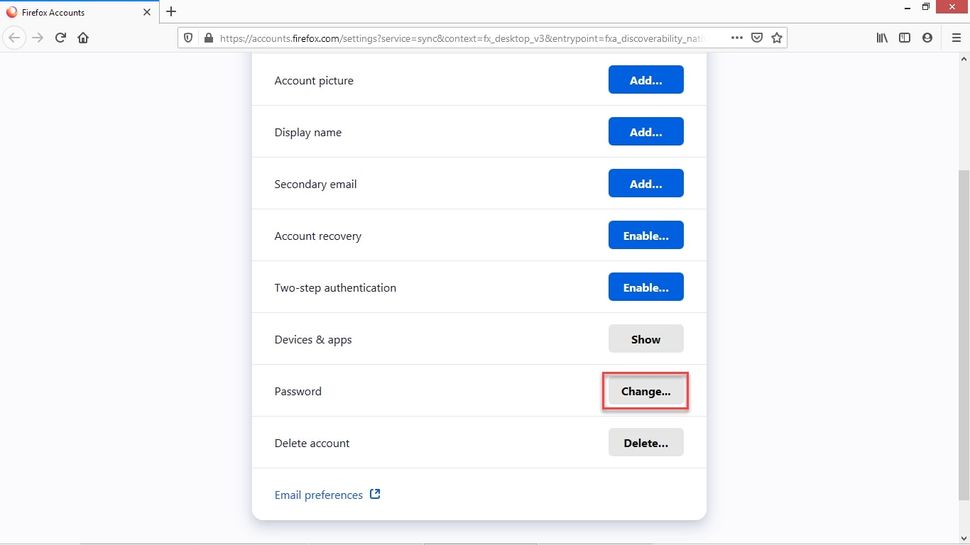 How to change your Mozilla Firefox password or recover your account ...