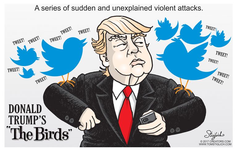 Political cartoon U.S Donald Trump Twitter tweets | The Week