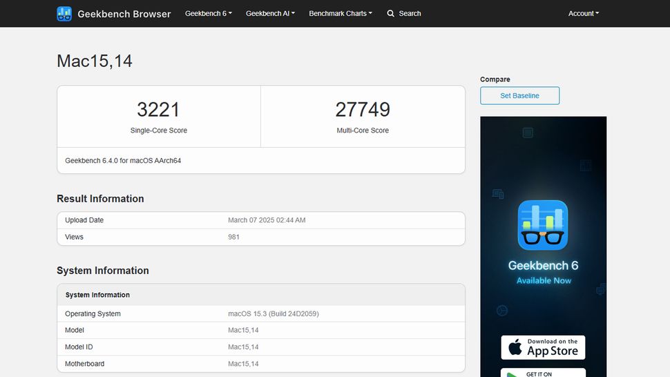 Apple M3 Ultra benchmark seen on Geekbench — beats M4 Max in multi-core, but not single-core ...