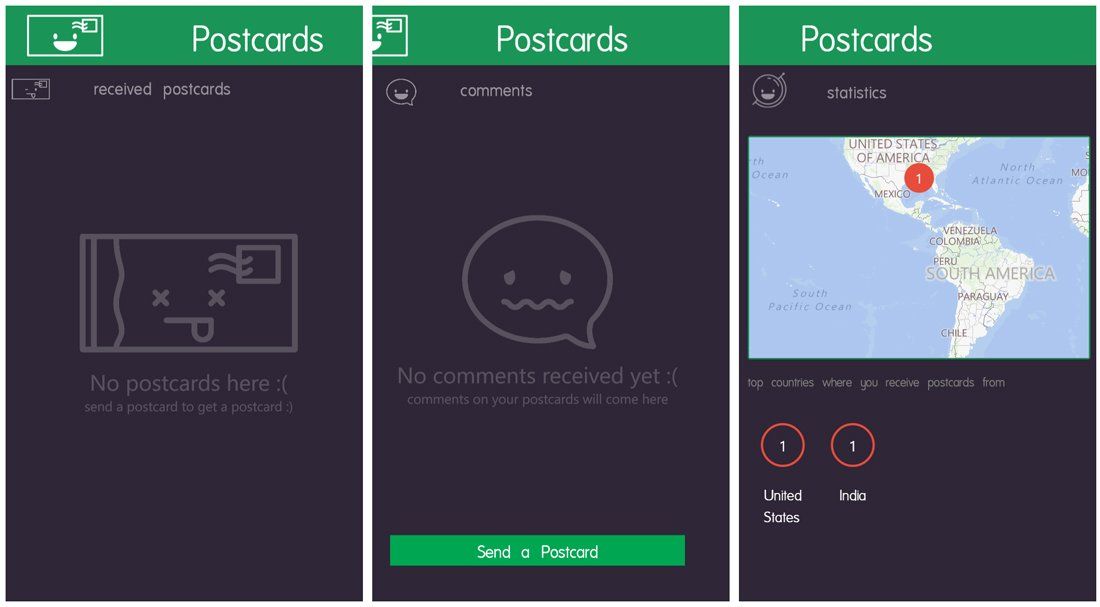 Postcards, a randomized photo sharing network for your Windows Phone ...
