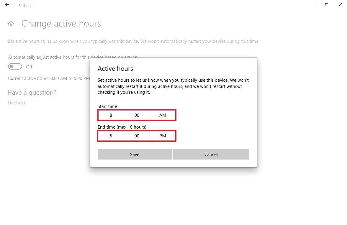 How to configure Windows 10 active hours to avoid sudden restarts ...