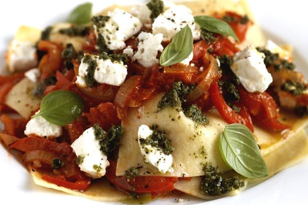 Open ravioli with pepperonata | Italian Recipes | GoodtoKnow