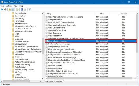 How to disable Microsoft Edge InPrivate browsing on Windows 10 ...