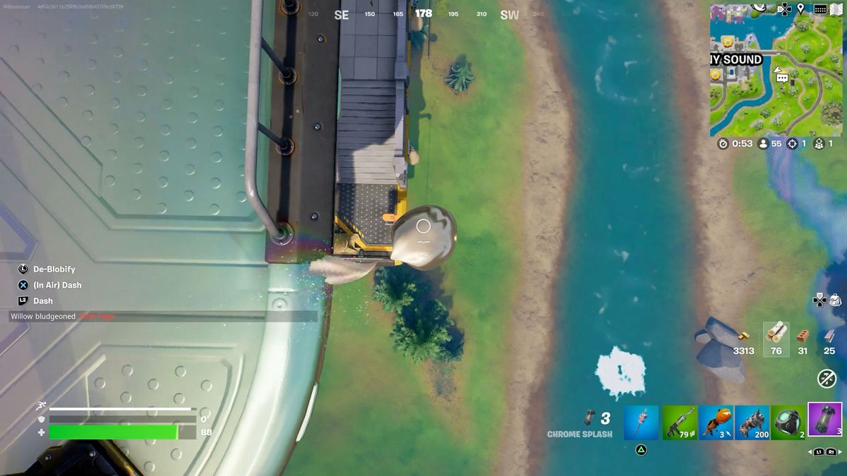 Fall 7 stories or more in Chrome Blob form in Fortnite | GamesRadar+