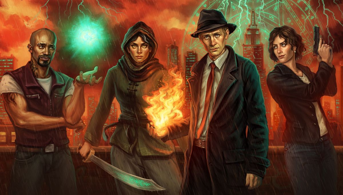 The classic-style adventure game background art of Unavowed | PC Gamer