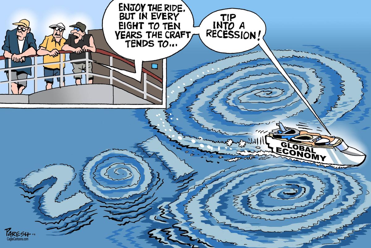 Political cartoon World global economy recession 2018 | The Week