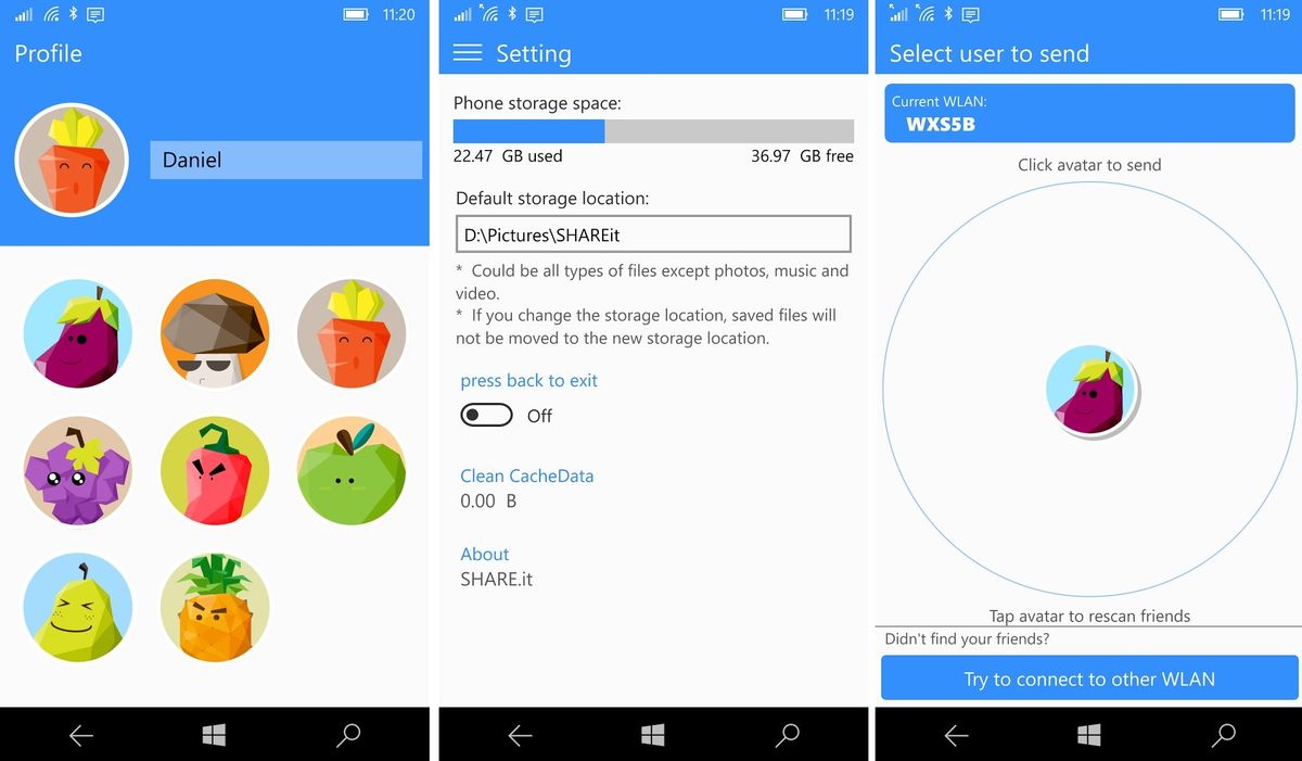 SHAREit for phone updated to Windows 10 Mobile with fresh new design ...