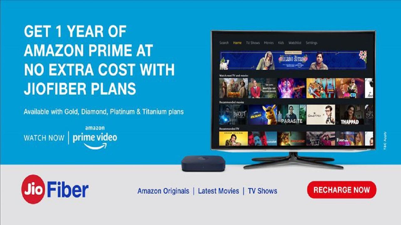 Jio Fiber offers free Amazon Prime membership: Here is how to get it ...
