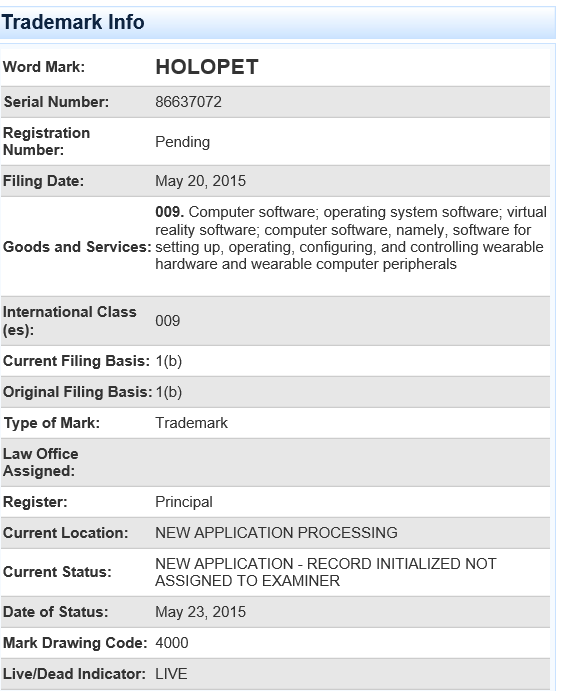 Microsoft registers "HoloPet" trademark, likelihood of augmented ...