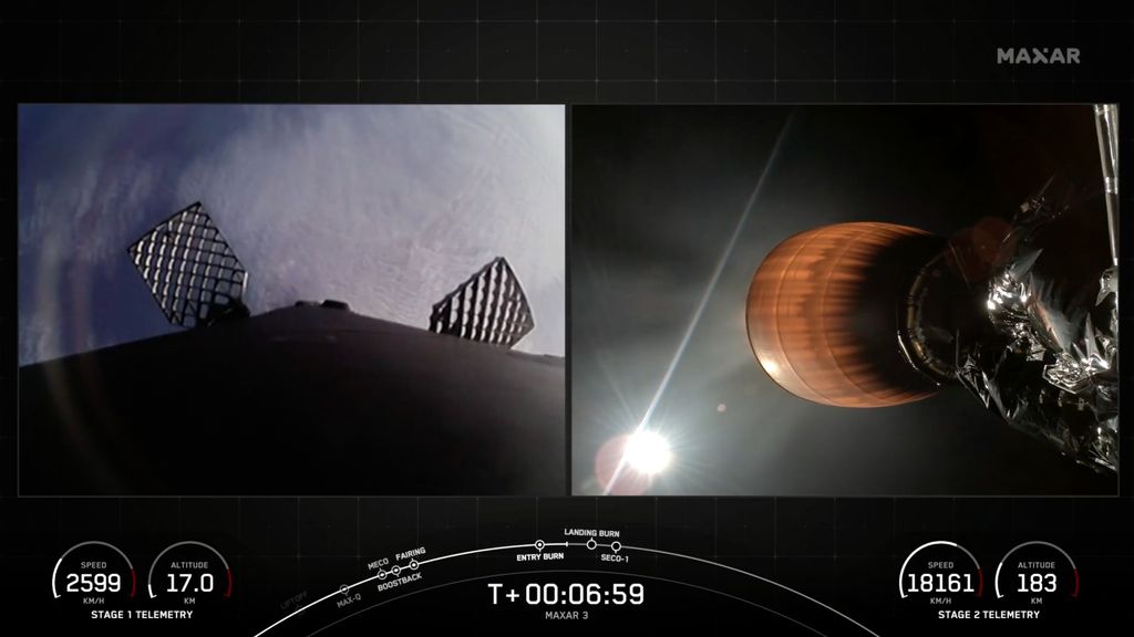 SpaceX launches 2 Maxar Earth-observing satellites to orbit (video ...