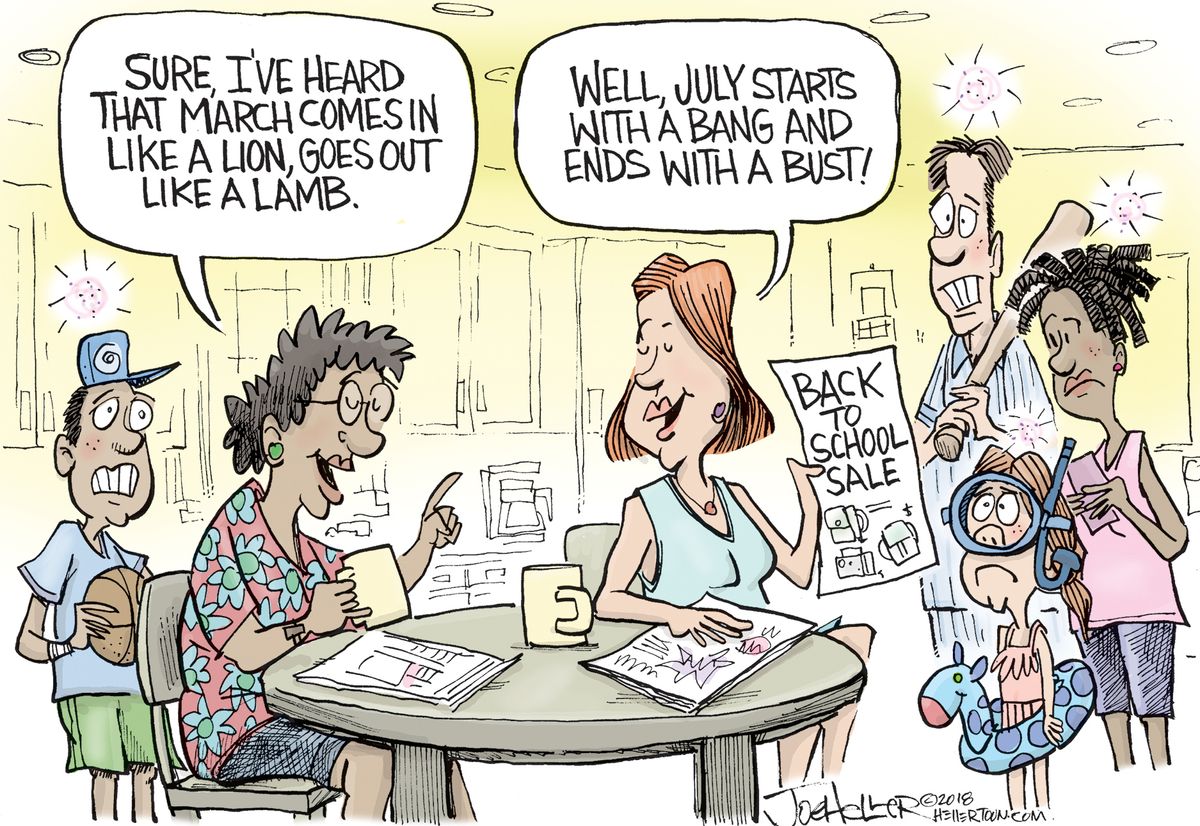 Editorial cartoon U.S. March July back to school sale | The Week
