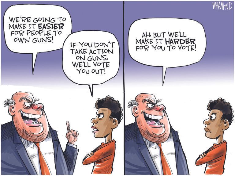 Political Cartoon U.S. gop gun control voter suppression | The Week