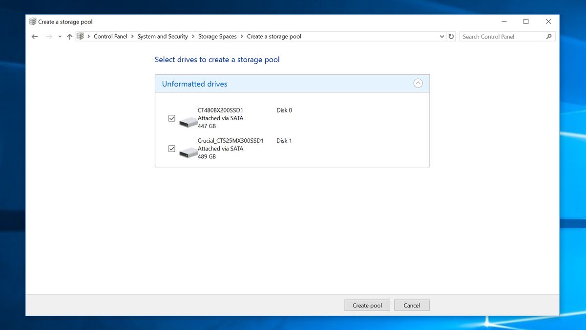 How to combine multiple hard drives in RAID 0 using Windows 10's Storage Spaces feature | TechRadar