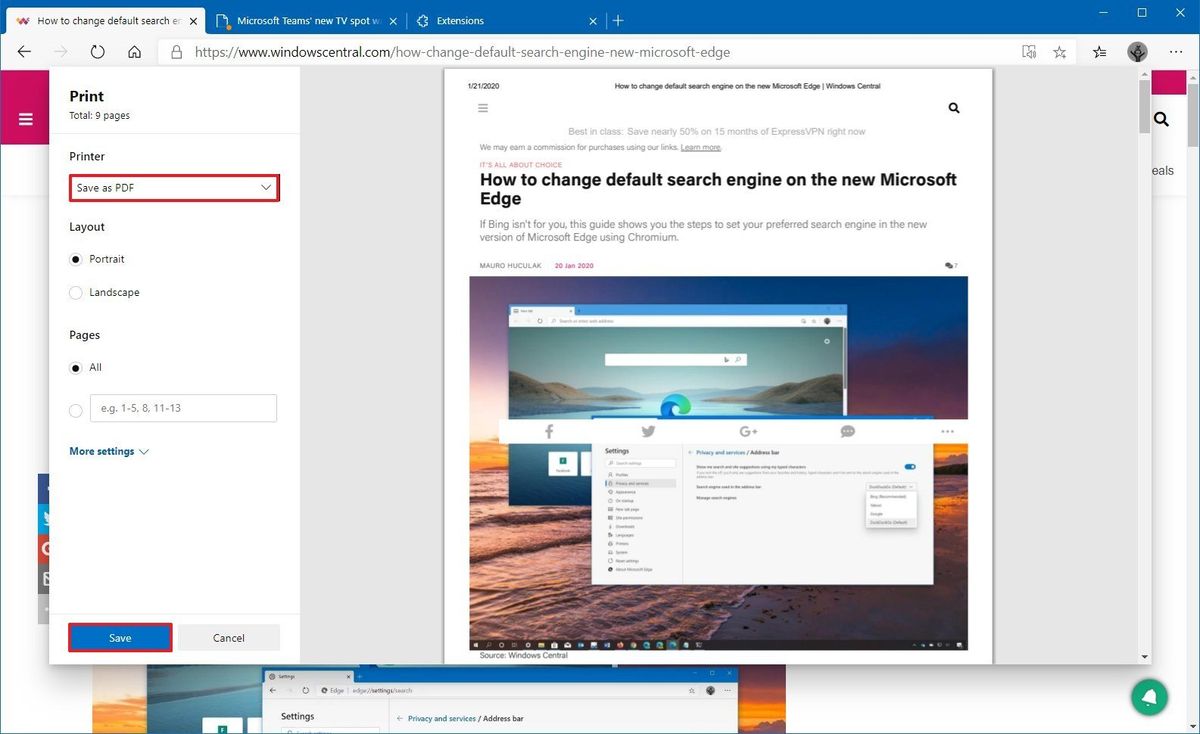 How to use the new Microsoft Edge print features | Windows Central