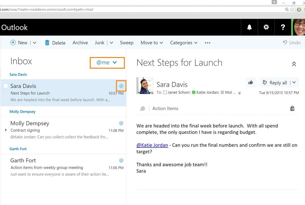 Outlook on the web for Office 365 business users to add 'Likes' and ...