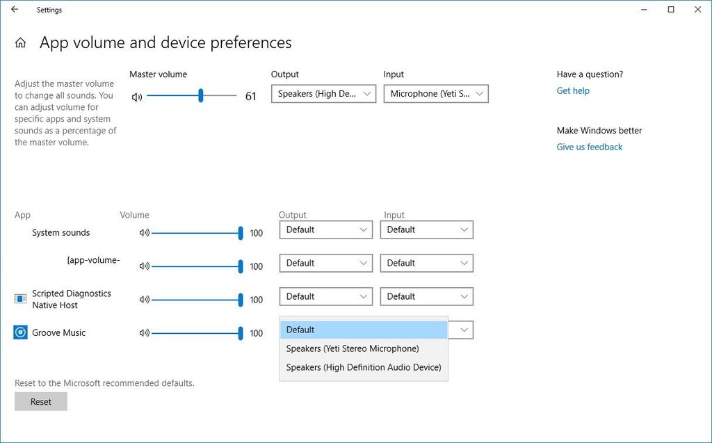 How to manage Sound settings on Windows 10 April 2018 Update | Windows ...