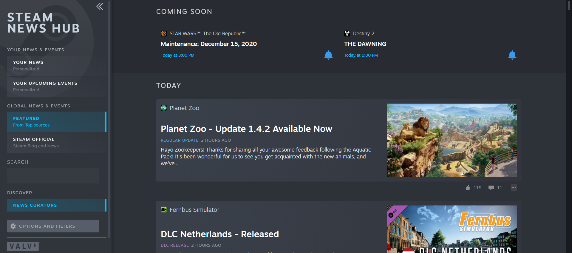 The Steam News Hub is now live for everyone | PC Gamer