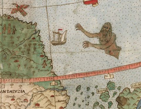 Photos: Renaissance World Map Sports Magical Creatures | Live Science