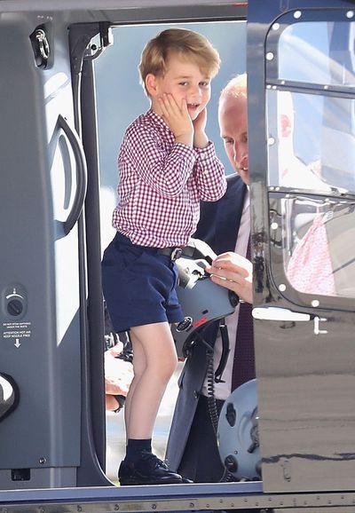 Prince George Looks So Excited to be on a Helicopter | Marie Claire